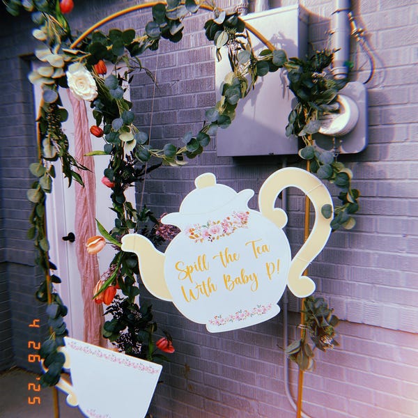 Roses Tea Cups Cutouts, Tea Pot Cutouts, Birthday Party Decor, Pink Tea ...