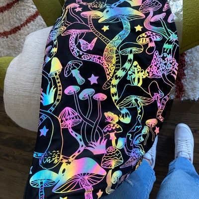 Reflective Festival Hood Reversible Mushroom Hood Face Mask Rave Mask ...