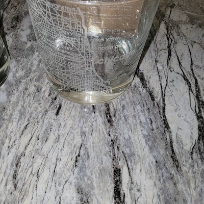 Chicago City Map Rocks Glass Engraved Whiskey Glass 11oz Etched Bourbon ...