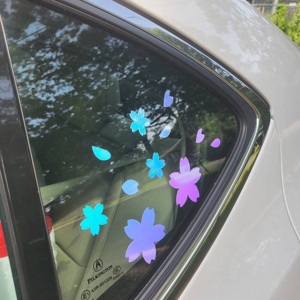 Sakura Flower Holographic Vinyl, Cherry Blossom Vinyl Decal, Sakura ...