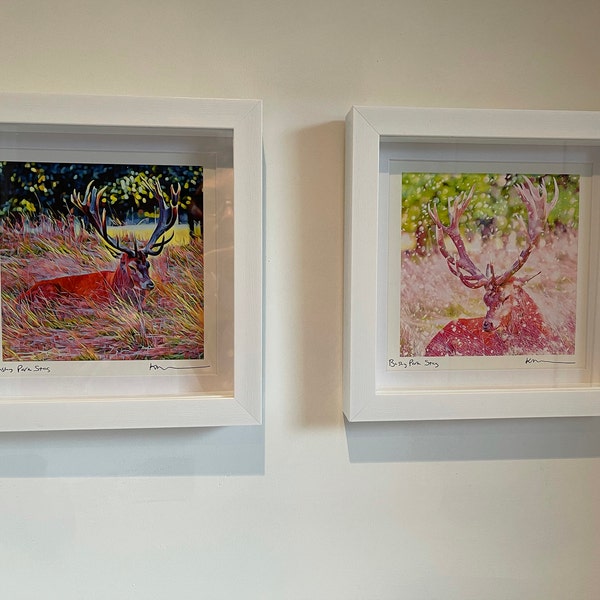 Framed Stag Wall Art Stag Print UK Deer Print Stag Head Uk Bushy Park ...