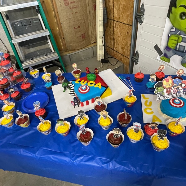 Superhero Cupcake Toppers Printable Superhero Cupcake Toppers Instant ...