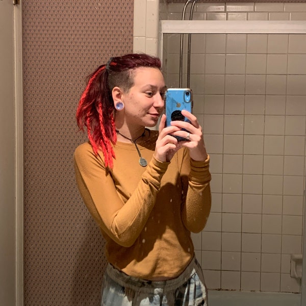 Synthetic Dreadlocks - Cherry Red Set of 10 SE - Natural Texture ...