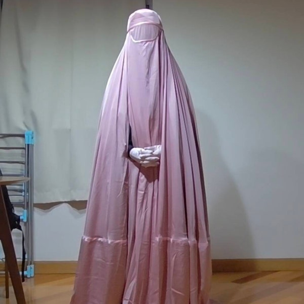 Eggplant Color Silk Afghan Burqa Cape, Full Niqab Veil, Saudi Abaya - Etsy