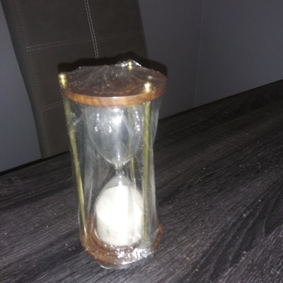 Engraved Solid Brass and Wood Hour Glass Sand Timer/ Personalized Sand ...
