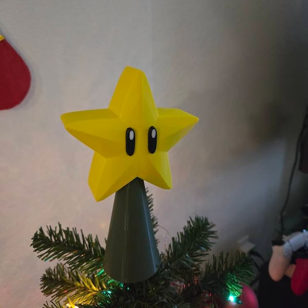 Super Mario Star Christmas Tree Topper | Xmas | Christmas | Star ...