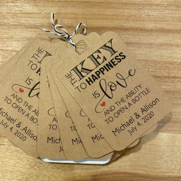 Key Bottle Opener Wedding Favor Tags, Skeleton Key Favors, Key to ...