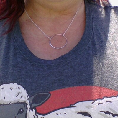 Extra Large 36mm Circle Necklace in Sterling Silver, Silver Circle ...