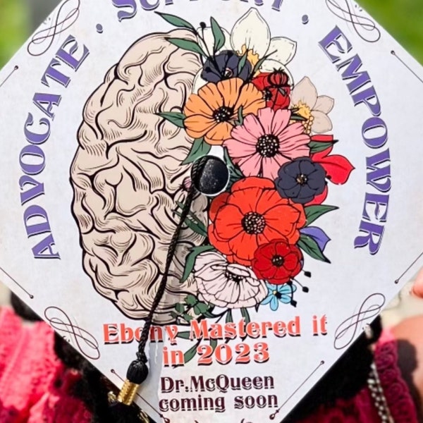 Master Social Worker Graduation Cap Topper, Customized Social Work Grad ...