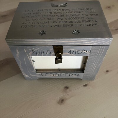 Memorial Card Box With Personalized Name, Photo Frame Chest Picture ...