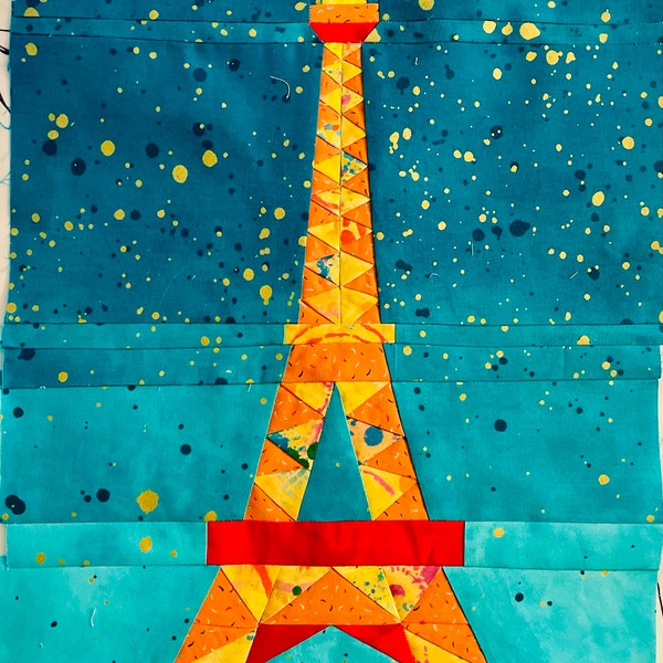Eiffel Tower Quilt Block Pattern: Parisian Style FPP (PDF Download) - Etsy
