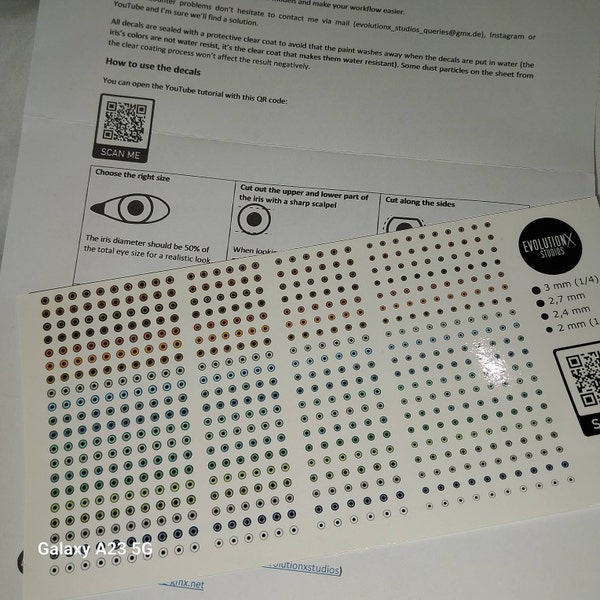 Realistic Eye Decals (1/12 to 1/8 Scale) for Statues / Figures / Dolls ...