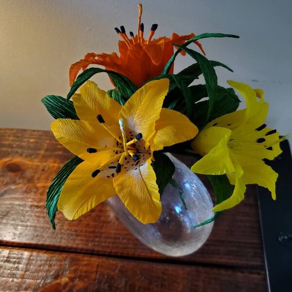 Crepe Paper Fern, Paper Fiddleheads, Set of 5, Paper Bouquet Filler ...