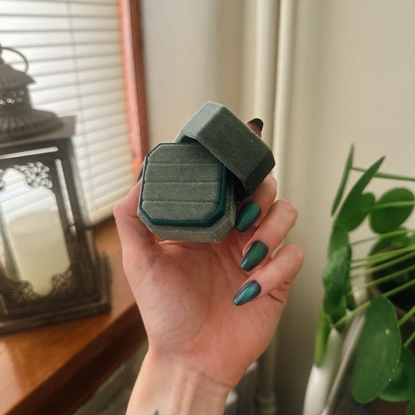 Square Velvet Jewelry Box by Caitlyn Minimalist • 1, 2, & 3 Slot Ring ...