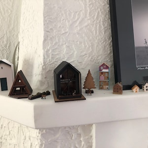 DIY Modern House Kit, Micro Dollhouse, Miniature Tiny House, Wooden ...