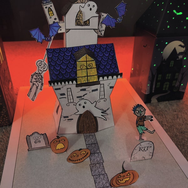 Haunted House Paper Craft Activity, Instant Download, Halloween ...