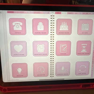 Undated Digital Planner, Pink Digital Journal, Goodnotes Planner, iPad ...