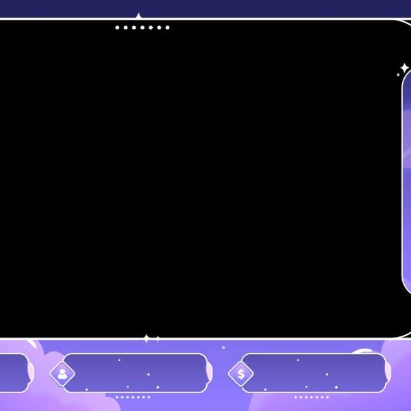 Night Skylight Animated Stream Screen Galaxy Theme Vtuber Overlay Panel ...