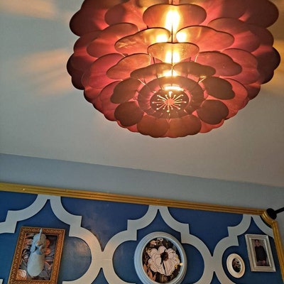 Wood Flower Ceiling Light, DAISY Pendant Light Fixture, Wood Pendant ...