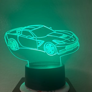 C4 Corvette Acrylic LED Night Light, Desk Lamp - Etsy