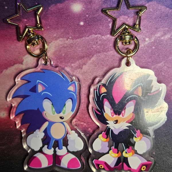 Sonic the Hedgehog and Shadow the Hedgehog Acrylic Keychains - Etsy