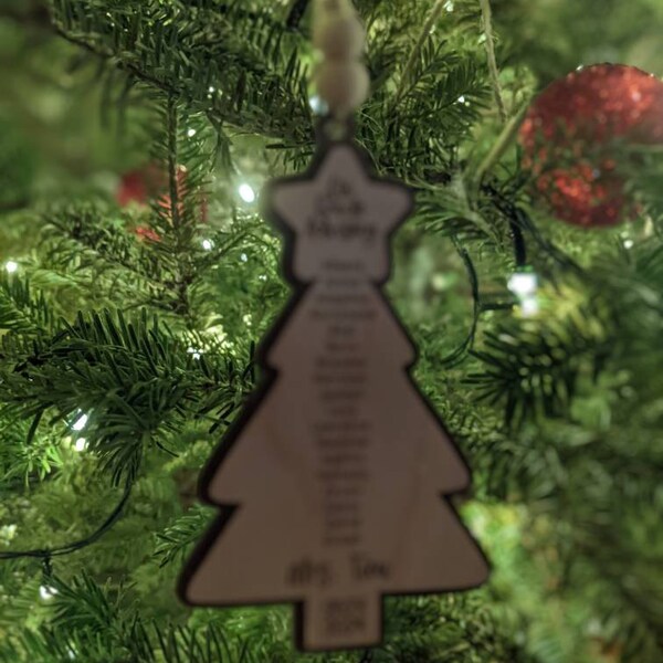 Baby's First Christmas Ornament Baby Shower Gift Stats Name Tag ...