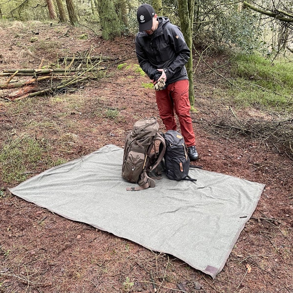 Bushcraft Blanket Wool and Wax Canvas Ground Mat Picnic Blanket - Etsy
