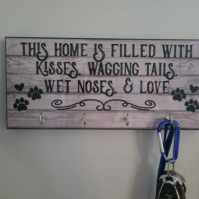 Personalized Key Ring Holder, Quote Key Holder, Wagging Tails Wet Noses ...