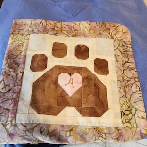 Love and Pawprints Dog / Cat Pet Paw With Heart Animal PDF Quilt Block ...