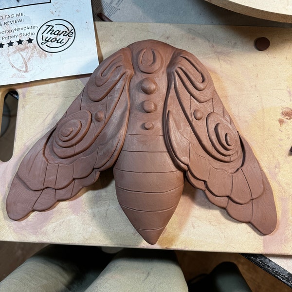 Pottery Template Moth | Slab Building | 3 Sizes | Instant PDF Download ...