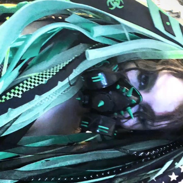 Cyberlox Biohazard Red and Black Cyberlox Cosplay Urban Dreads Festival ...