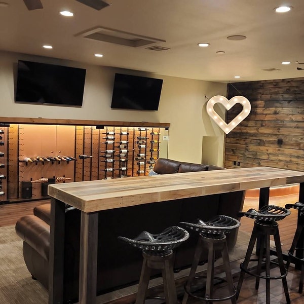 Basement Bar Table in Natural Finish | Hundreds of Sizes | Dining or ...