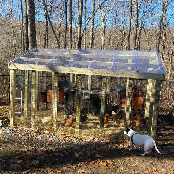 8x12 Chicken Coop Run Building Plans - 8x12 DIY Chicken Run Plans, Walk ...