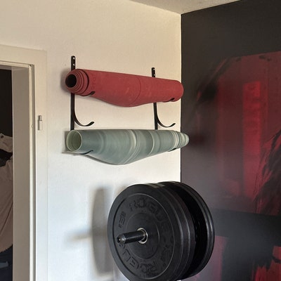 Minimalist Yoga Mat Holder, Home Gym Storage, Foam Roller Rack, Wall ...