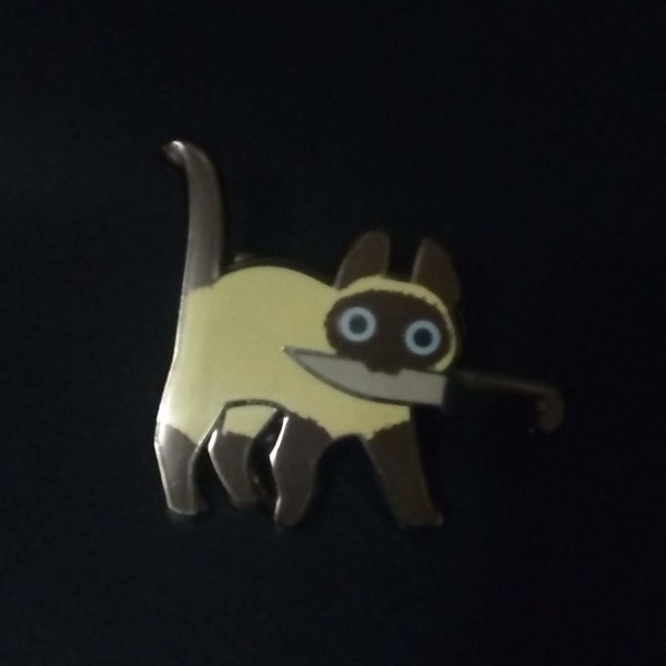 Siamese Knifecat Enamel Pin - Etsy