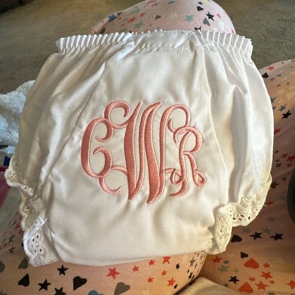 Monogrammed Baby Bloomer Diaper Cover - Personalized Baby Bloomers ...