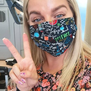 Science Face Mask Chemistry Biology Scientist Adjustable Ear Elastic ...
