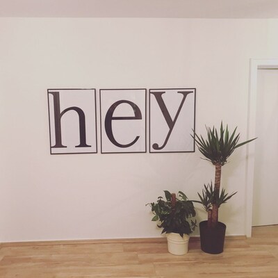Poster: hey h e y 3er Set sw - Etsy.de