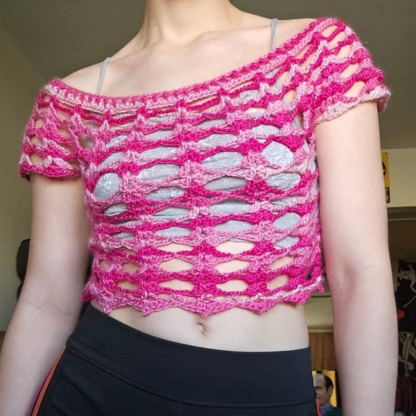 Crochet Lace Long Sleeve Crop Top Pattern Pdf Crochet Pattern Etsy