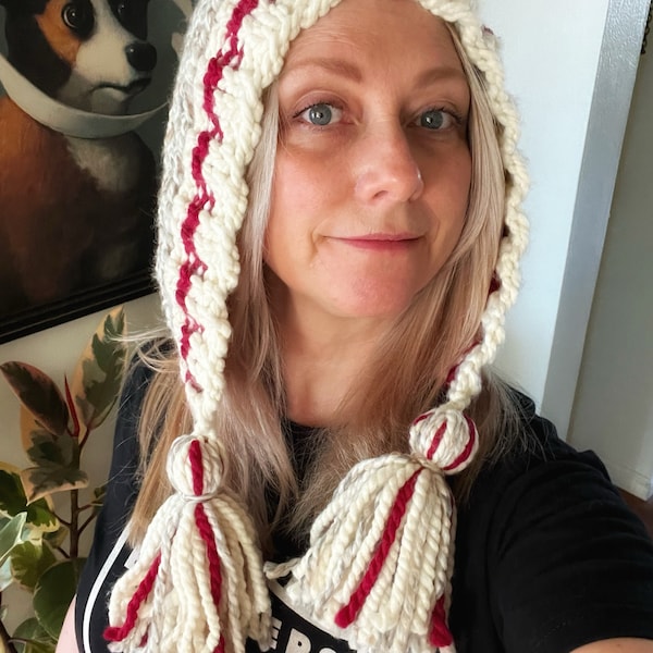 Knit Hat Pattern, Tassel Hat Knitting Pattern, Knit Hood Pattern ...