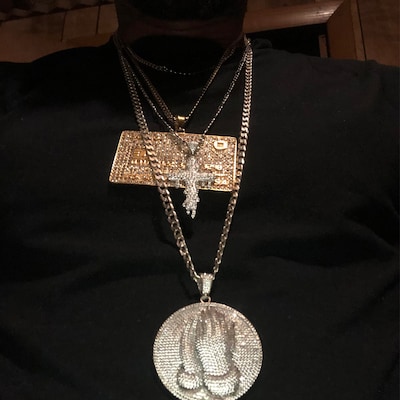 Titanium Steel Square Edges Cross & Stainless Steel Figaro 4mm - Etsy