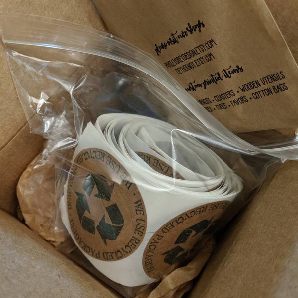 Free U.S. Shipping - Recycled Packaging Sticker - Let Customers Know ...