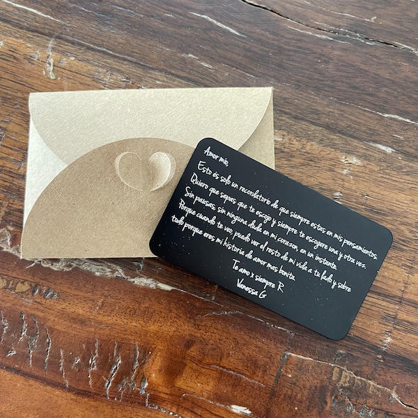 Personalized Metal Wallet Insert Card With Any Text/quote - Laser ...