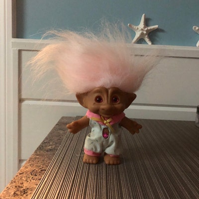 Vintage Ace Novelty Treasure Troll Doll, Red Hair, Red Star Jewel, Pink ...