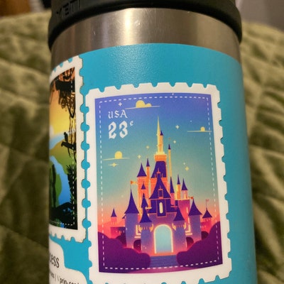 Castle Postage Stamp Sticker/ Fantasy Kingdom Magic Vintage Retro ...