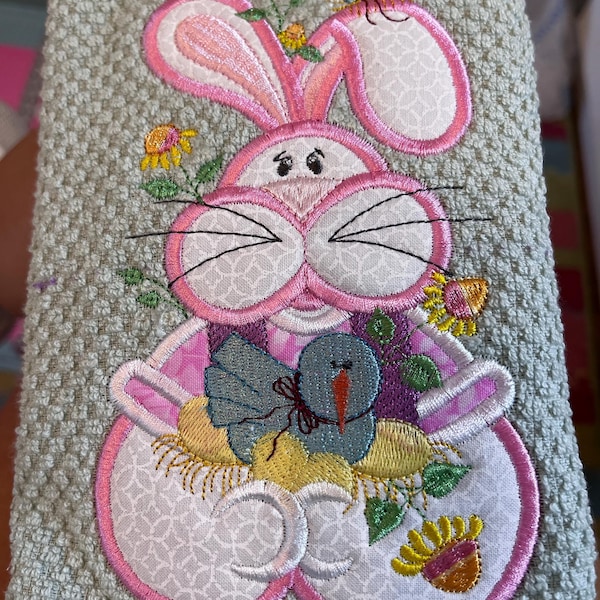 BUNNY EASTER APPLIQUE Machine Embroidery Design - Rabbit Embroidery ...