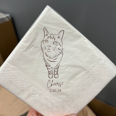 Custom Portrait Cocktail Napkins, Personalized Wedding Napkins, Custom ...