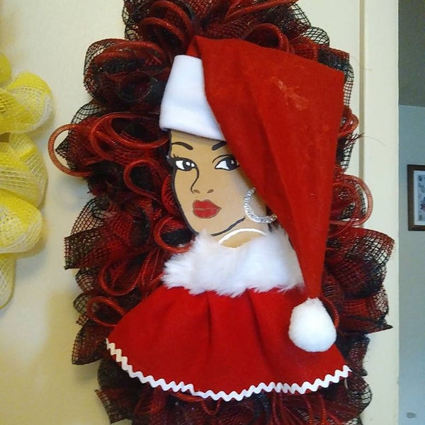 Diva Shaved Side Wreath Rail, Afro Wreath Rail, Wood Blank, Door Hanger ...