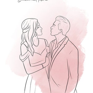 Custom Line Drawing First Anniversary Gift Portrait From - Etsy