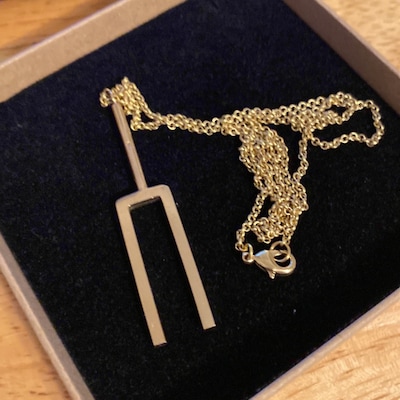 Handmade Real Small Bronze Tuning Fork Necklace - Etsy